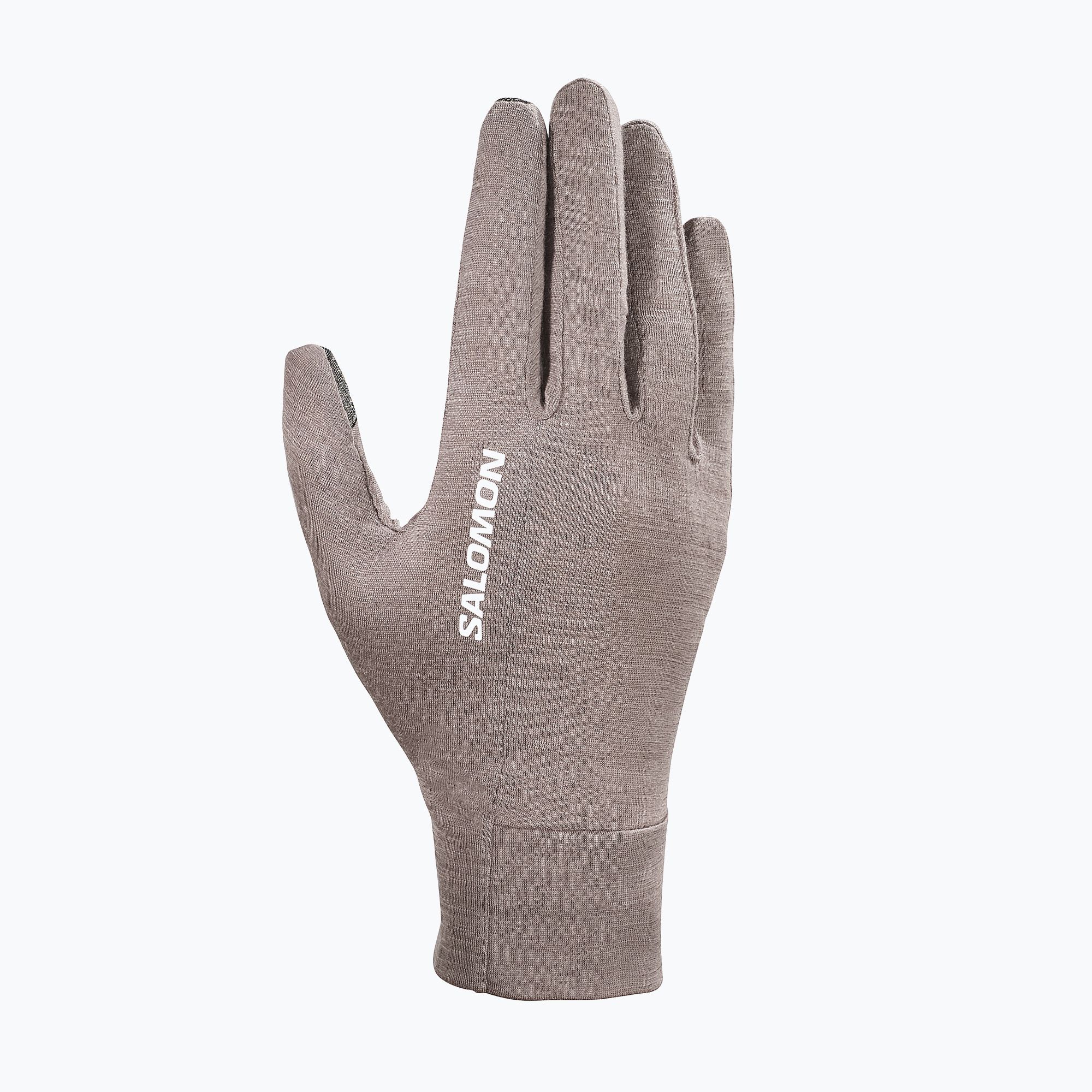Bėgimo pirštinės Salomon Merino Gloves iron (LC2600200) - Sportano.lt