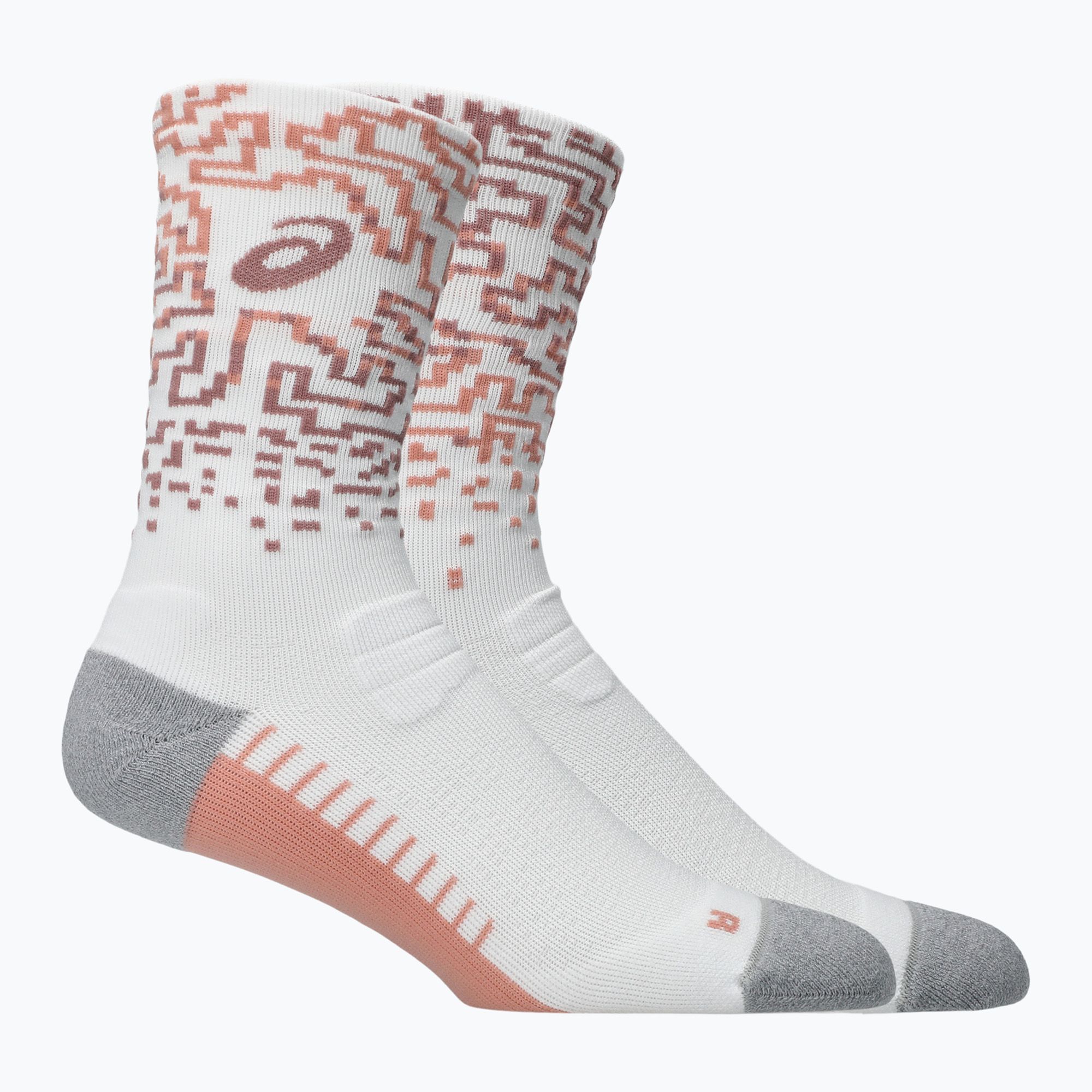Kojinės ASICS Performance Run Crew brilliant white/morganite/pearl pink ...