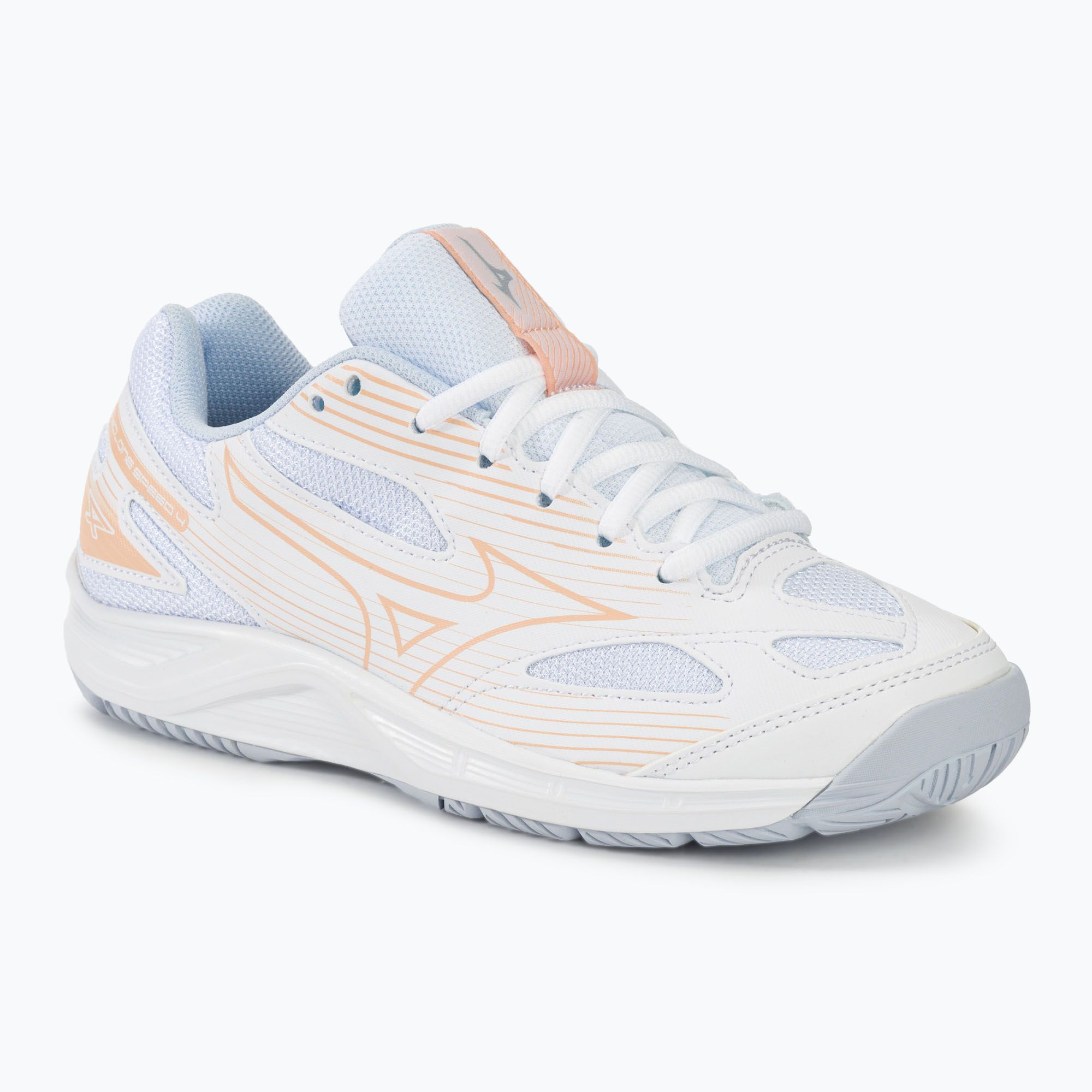 Moterų tinklinio bateliai Mizuno Cyclone Speed 4 white/peach parfait ...