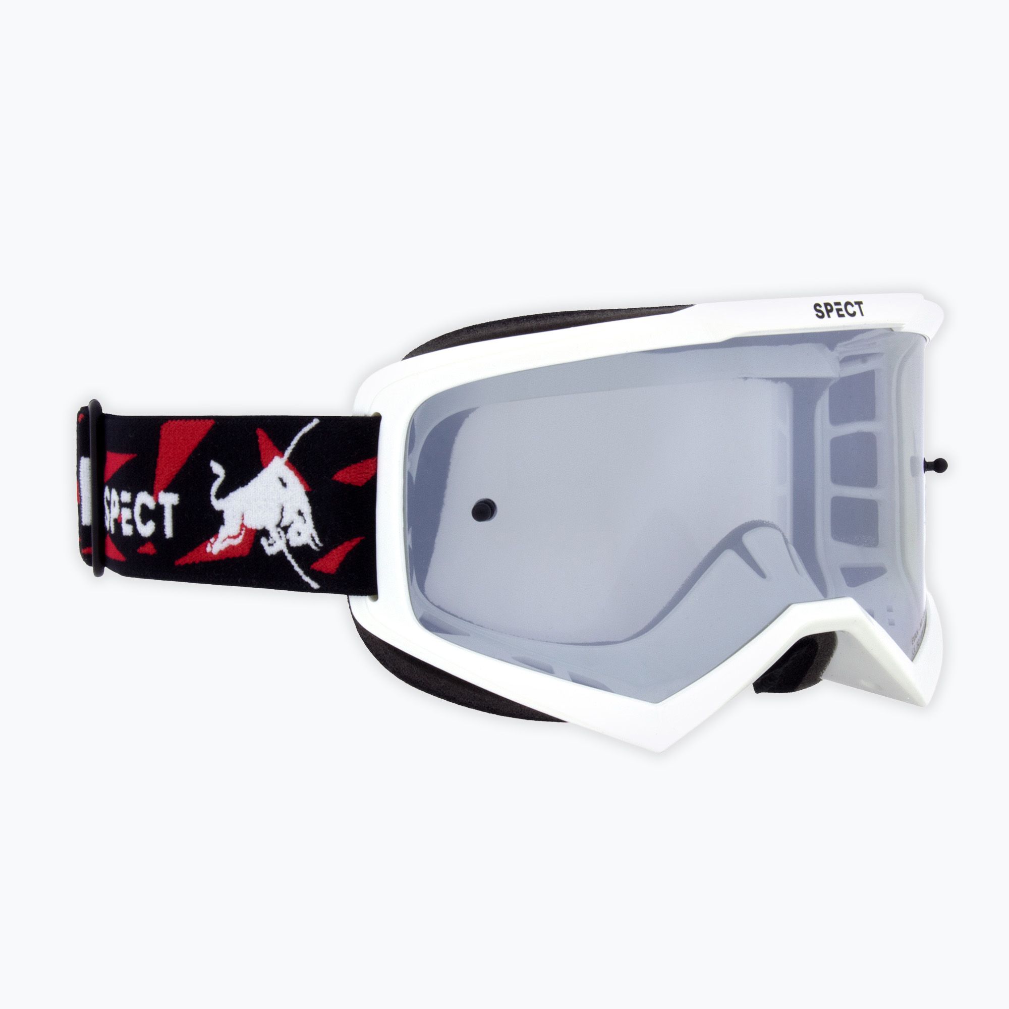 Dviračių akiniai Red Bull SPECT Evan shiny white/smoke silver mirror ...